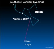 EarthSky | M41: a faint star cluster near bright Sirius