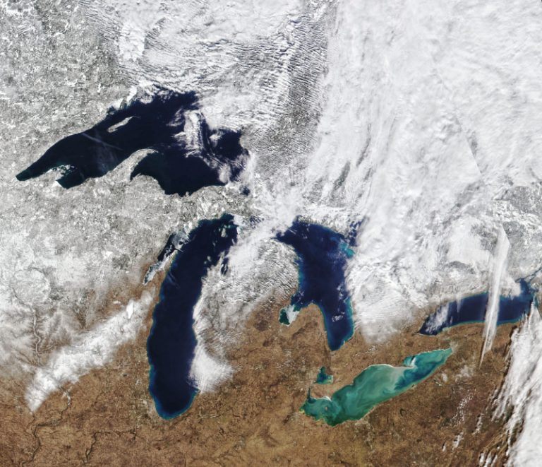 EarthSky | Great Lakes are low on ice cover this winter