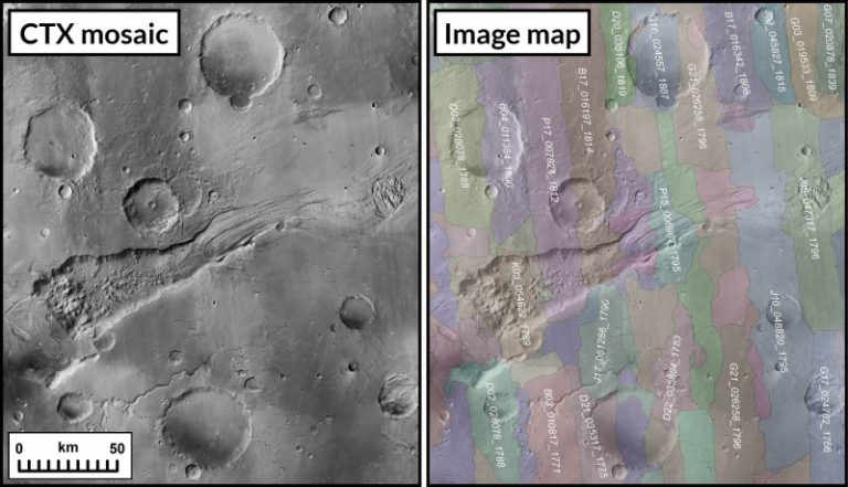 Navigate a new Mars map of craters and volcanoes