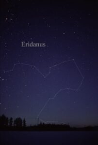 See Eridanus the River in the January sky