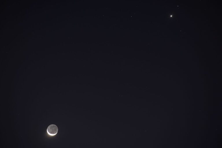What’s that bright star by the moon? It’s Venus!