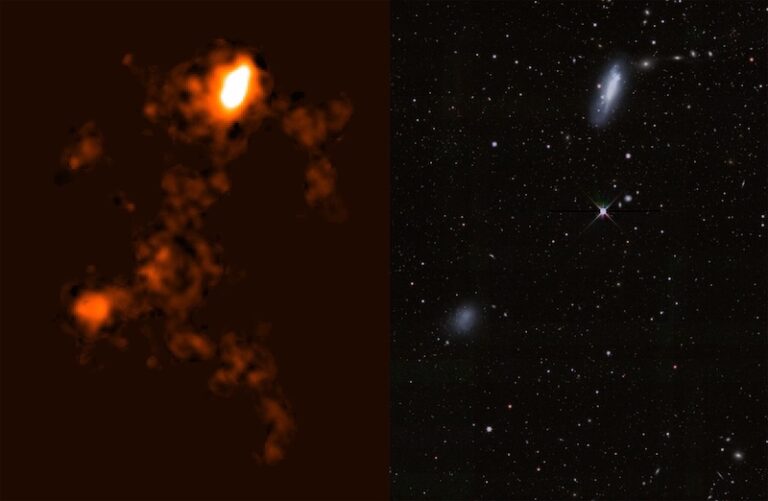 Astronomers find 2 galaxies linked by a huge gas bridge
