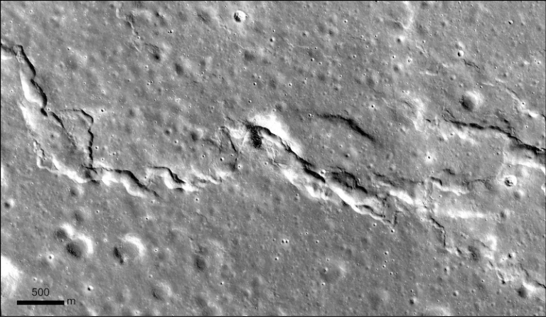 New moon map reveals areas of recent tectonic activity